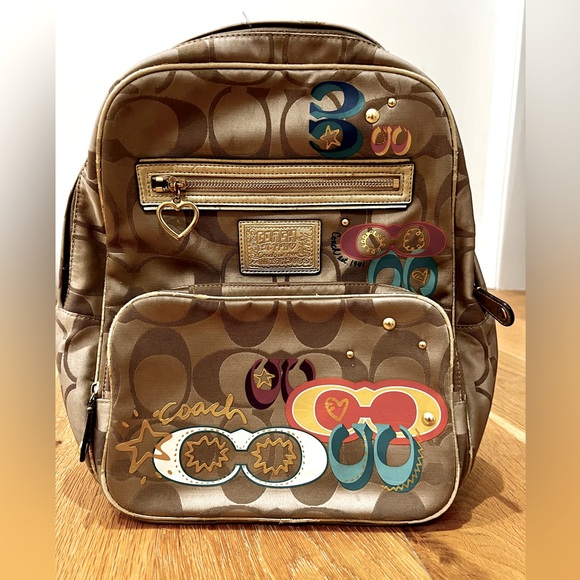 Coach | Bags | Coach Limited Edition Gold Daisy Poppy Graffiti ...